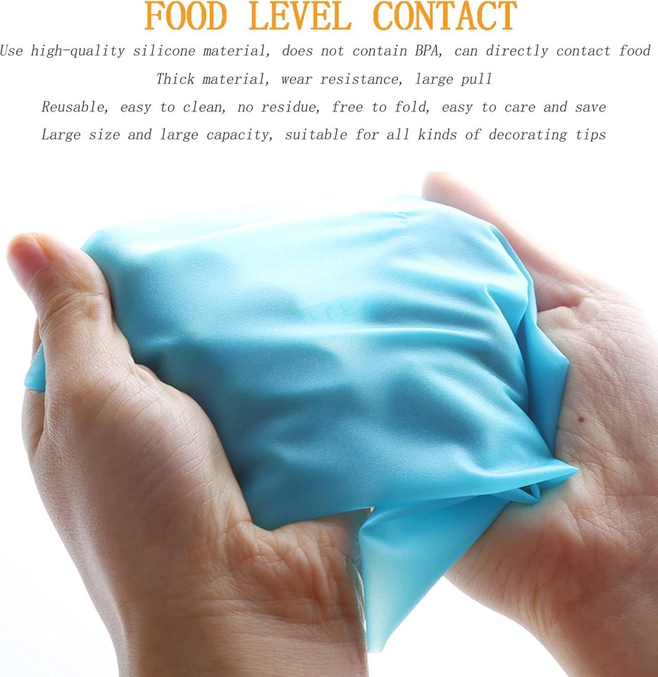 Reusable Piping Bags Set – Silicone Pastry Bag, Icing Bag for Cake ...