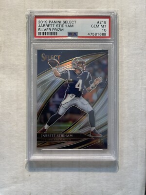 2019 Panini Select 218 Jarrett Stidham Silver Prizm Field Level PSA 10 ...
