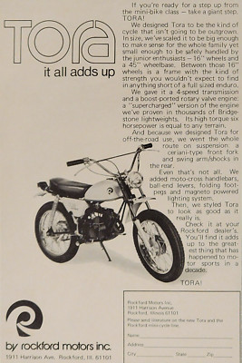1973 Tora Mini Bike 4 speed Motorcycle Print Ad | eBay