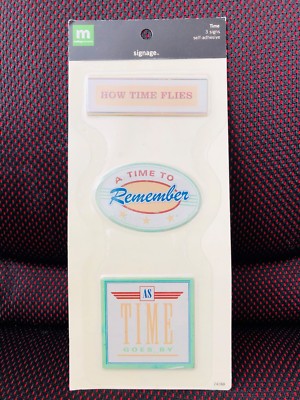 3 pc MAKING MEMORIES SIGNAGE TIME Remember Time Goes By Flies Self ...