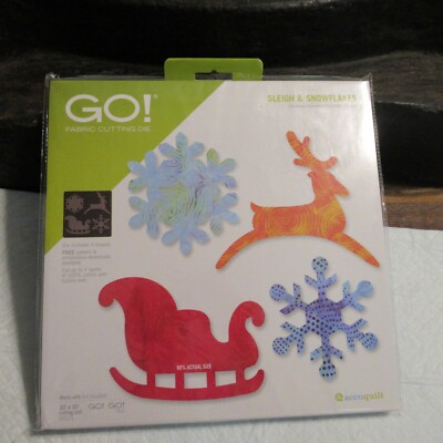 ACCUQUILT GO FABRIC CUTTING DIE SLEIGH & SNOWFLAKES 55322 | eBay