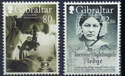 👉 GIBRALTAR 2020 ANNIVERSARIES MNH MEDICINE, MICROSCOPE, NURSES ...