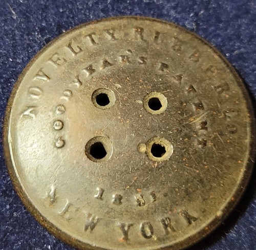 CIVIL WAR ERA HARD RUBBER NAVY ENLISTED P-COAT GOODYEAR BUTTON ALBERT ...