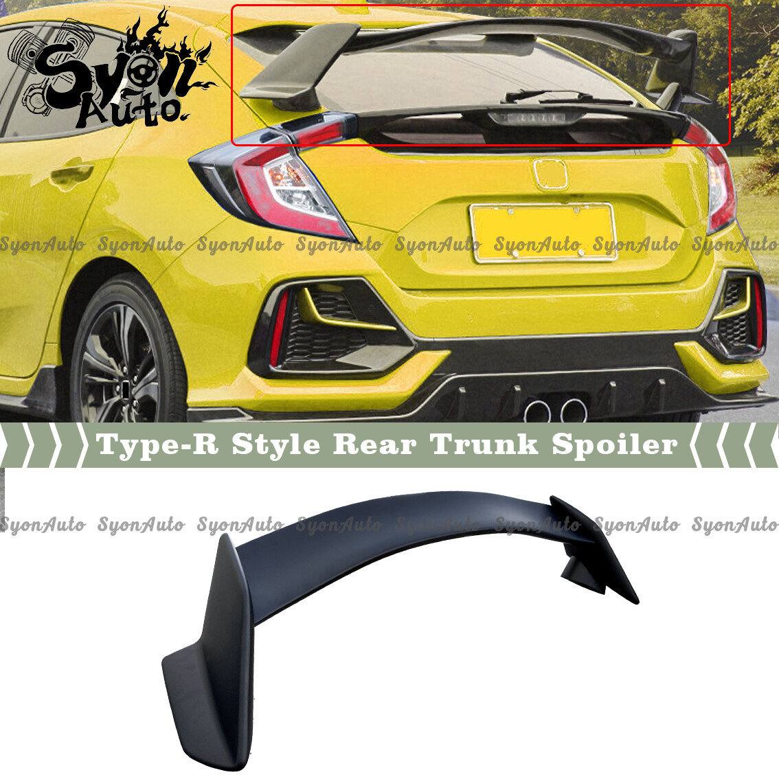 FITS 2017-2021 HONDA CIVIC HATCHBACK FK4 FK7 TYPE R STYLE TRUNK SPOILER ...