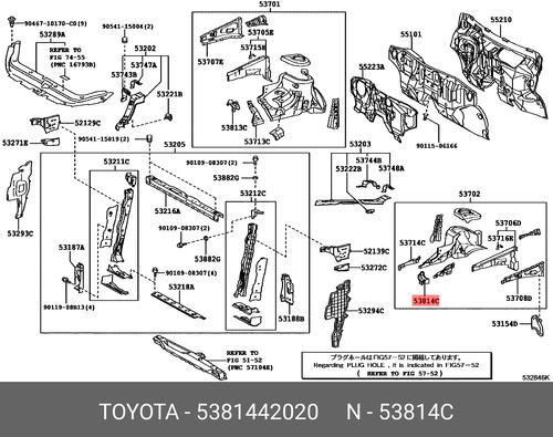 Genuine OE extension, front fender, left, 5381442020 for TOYOTA 53814 ...