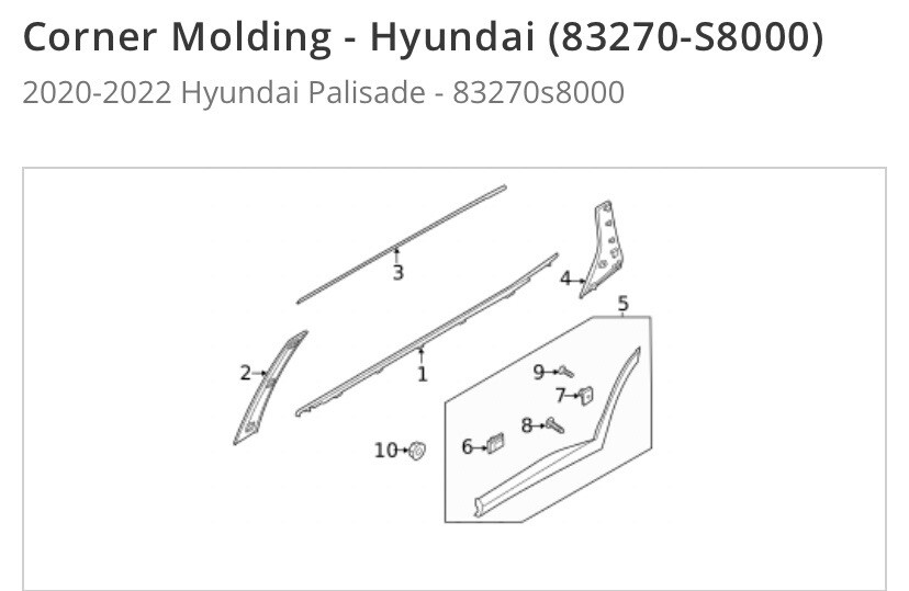 Genuine OEM Door Applique for Hyundai 83270S8000 for sale online | eBay