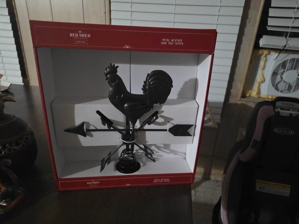 Red Shed Rooster Weather Vane Tree Topper New In Box | eBay