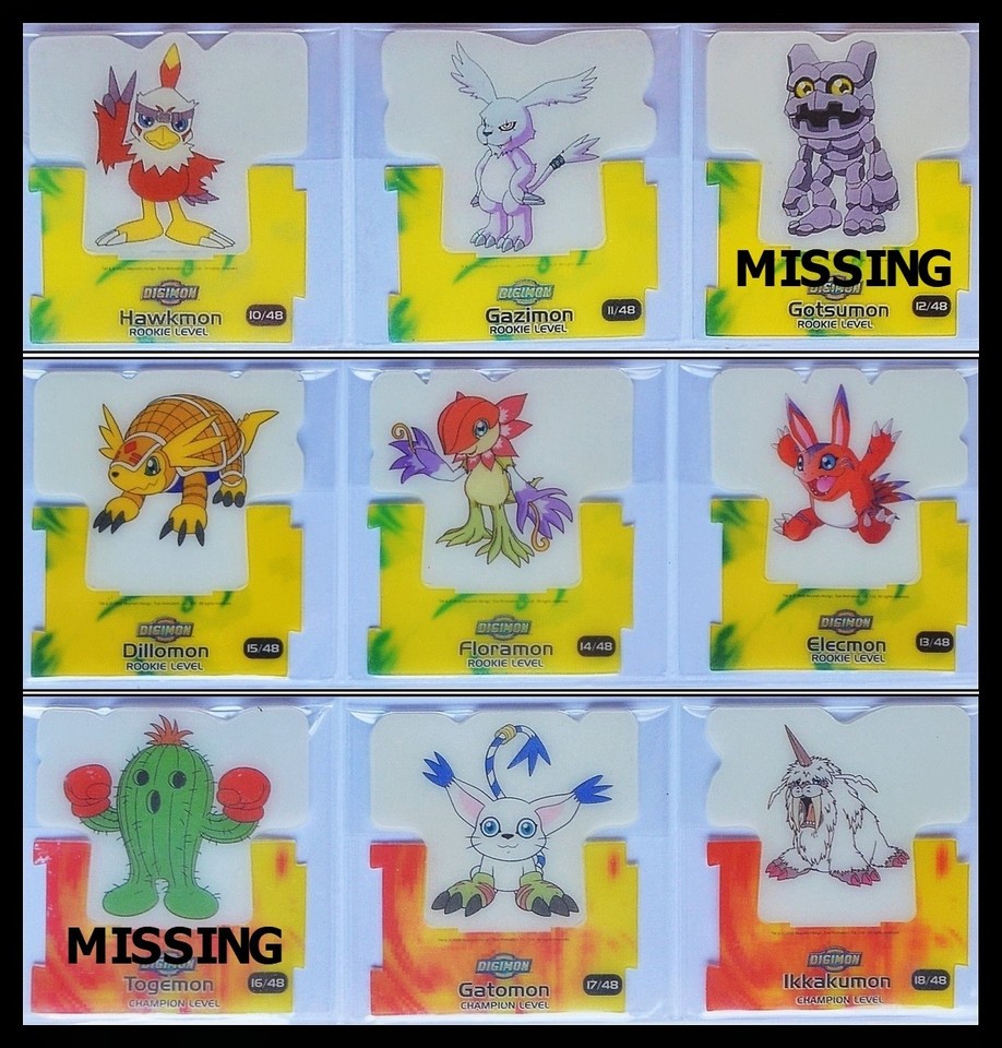 Digimon Digi Clix Pop Up Cards ( Unpopped ) Part Coll, Missing #2,5,12 ...