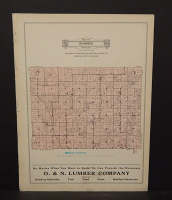 Wisconsin Chippewa County Map Bloomer Township c.1930 W15#70 | eBay