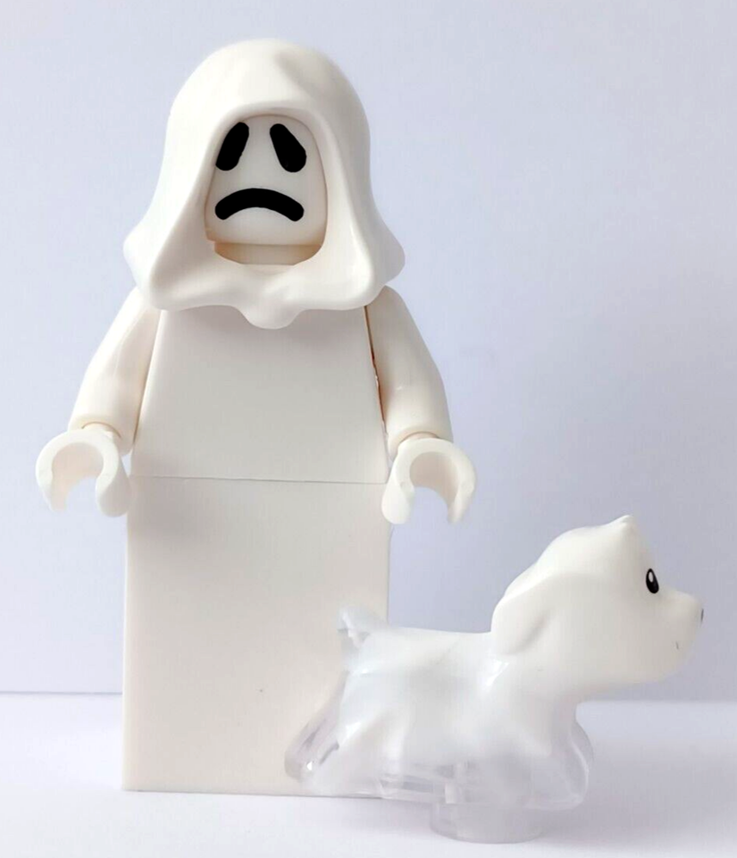 LEGO Ghost Minifigure Reversible Head & Ghost Dog Halloween Xmas ...