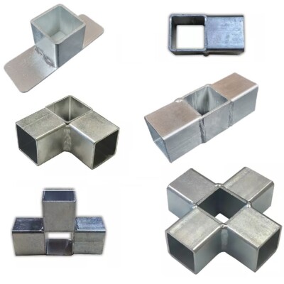 STEEL CONNECTOR JOINER 25mm SQUARE Tube Aviary Frame Trailer cage DIY ...