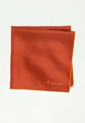 Brooks Brothers Orange Pocket Square/Handkerchief/Hanky Silk New MSRP ...