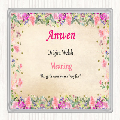 Anwen Name Meaning Drinks Mat Coaster Floral | eBay UK