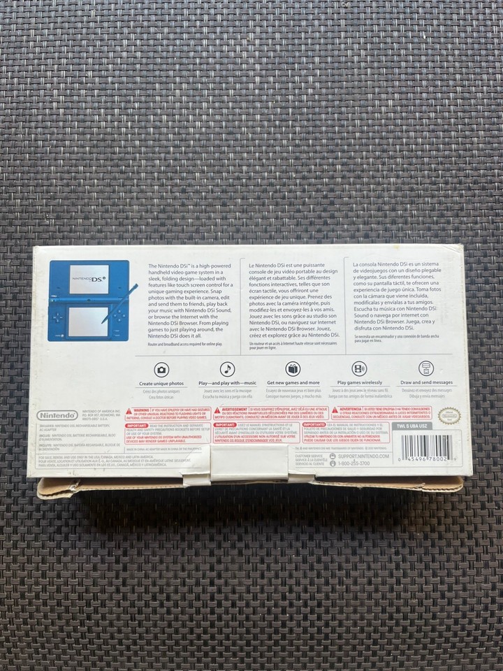 (Box + inserts Only) Nintendo DSi Matte Blue Authentic Box (read ...