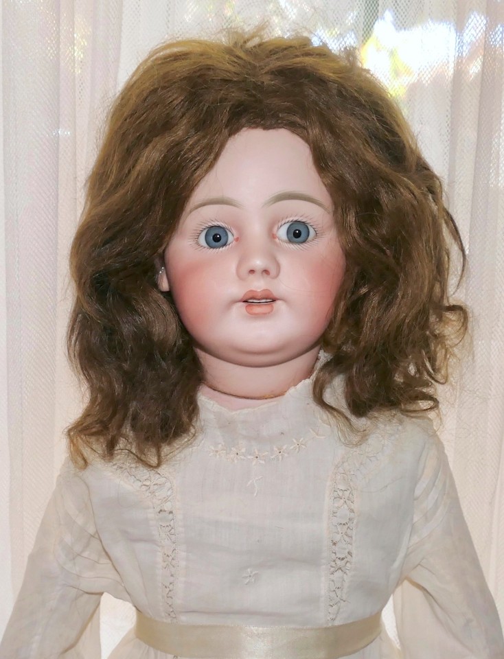 c.1890 Simon Halbig German 25" Doll 1009 DEP Bisque Head Sh/Plt Leather ...
