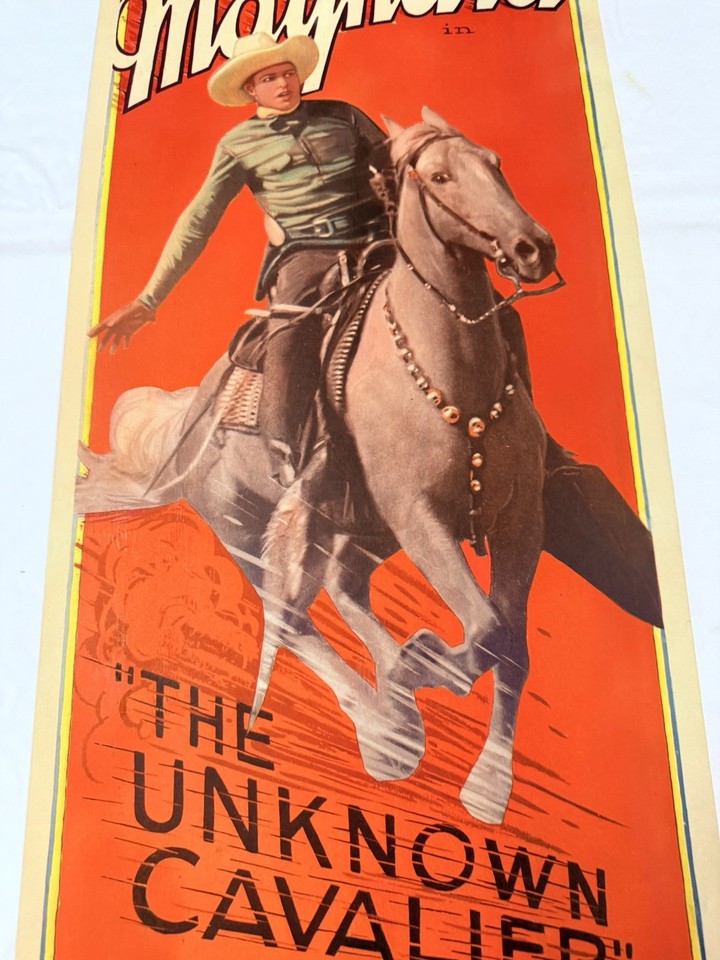 1926 Unknown Cavalier Original 14x36 Movie Poster Ken Maynard & Tarzan ...