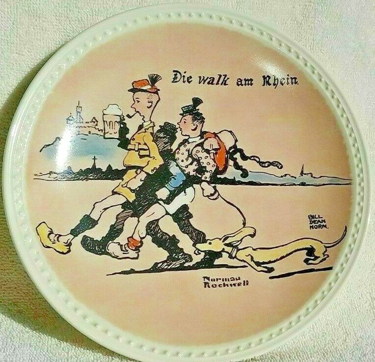 "Die Walk am Rhein" Collector Plate by Norman Rockwell with Certificate ...