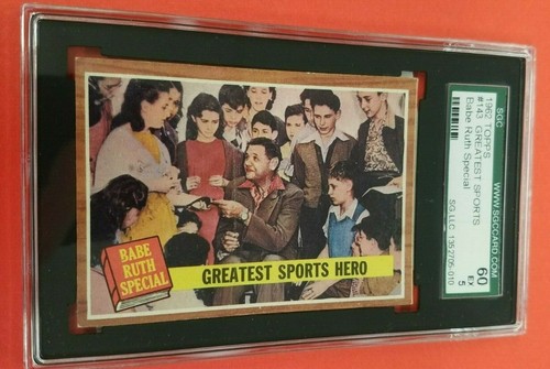 BABE RUTH 1962 TOPPS GREATEST SPORTS HERO CARD #143 GRADED SGC 60 ...