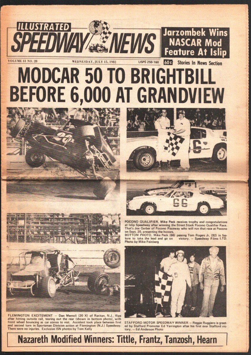 Sports Pub: Illustrated Speed News 7/15/1981-Reggie Ruggiero-Flemington ...