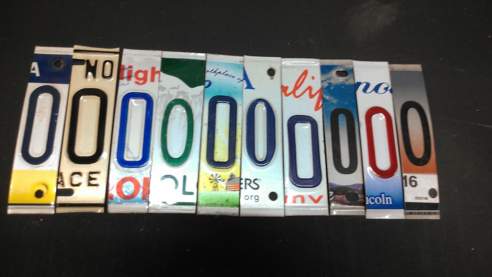 LOT OF 10 LICENSE PLATE LETTERS LETTER O NUMBER 0 FOR ARTS AND CRAFTS ...