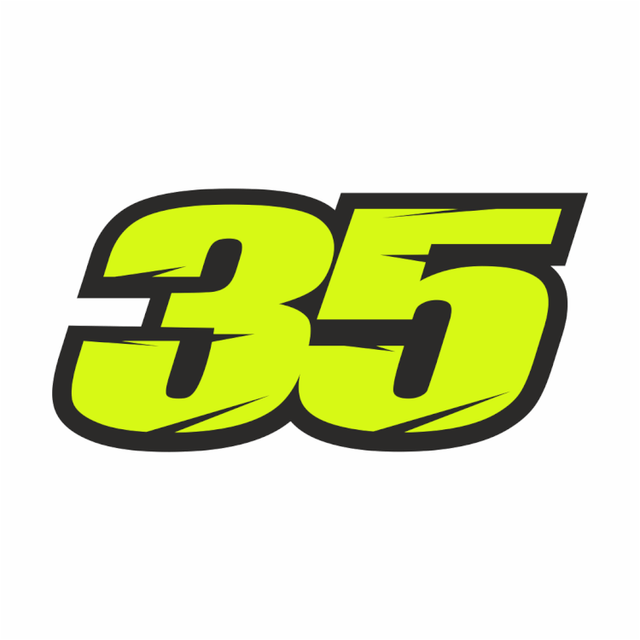 SW A Gloss Laminate sticker of the number 35 for rider Cal Crutchlow ...