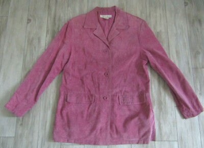 Jessica Holbrook Dusty Rose Washable Suede Leather Jacket Size Medium ...
