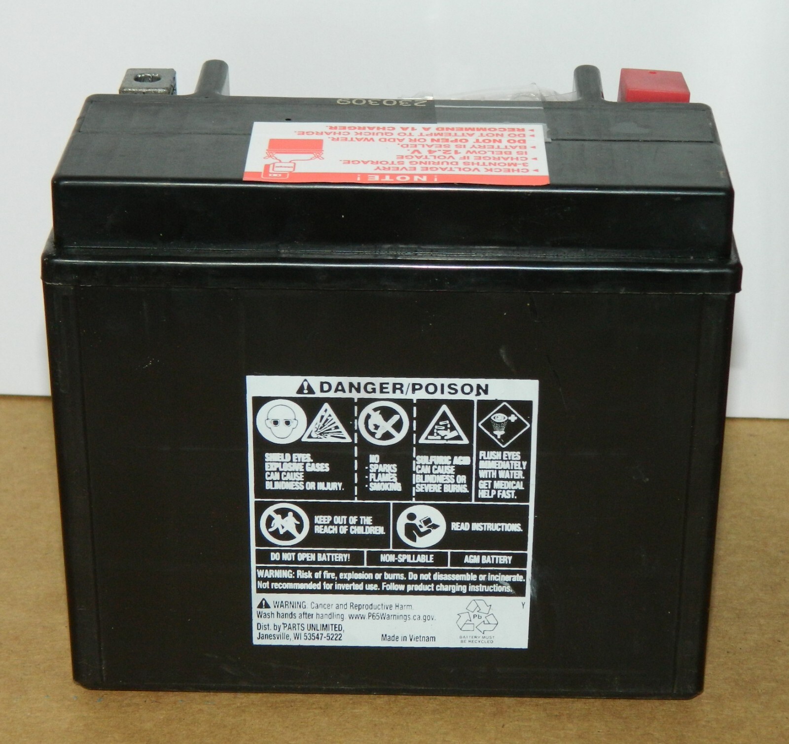 Parts Unlimited - 2113-0752 - AGM Factory Activated Maintenance-Free ...