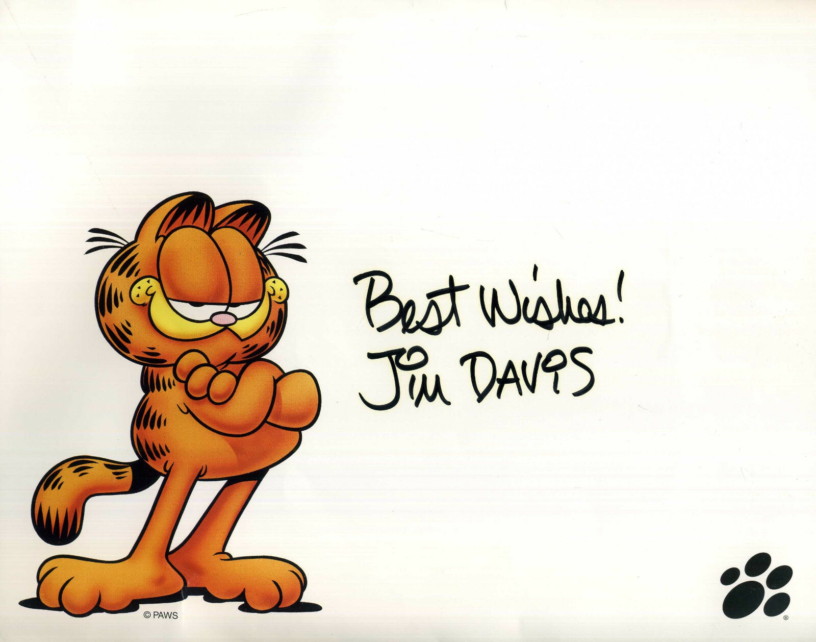 JIM DAVIS Signed Cartoon - GARFIELD American Illustrator / Animator ...