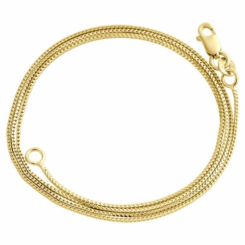 10K Yellow Gold Solid Franco Box Chain Closed Link 0.75mm Necklace 16 ...