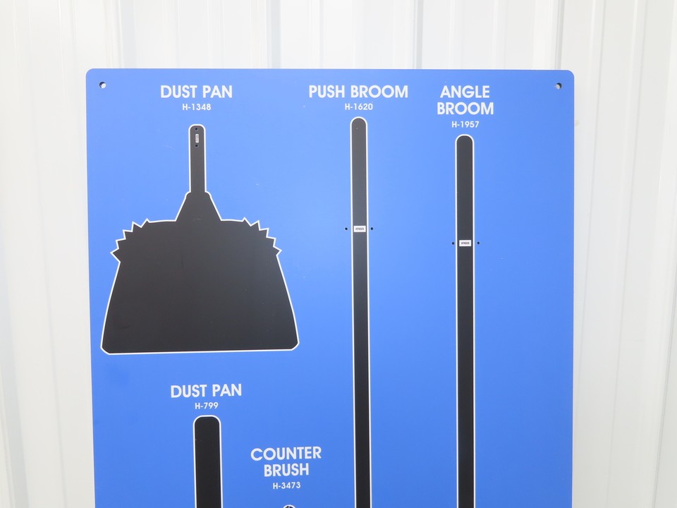 Uline H-8043BLU 5S Dry Zone Shadow Board Blue Broom Sweeper Janitorial ...