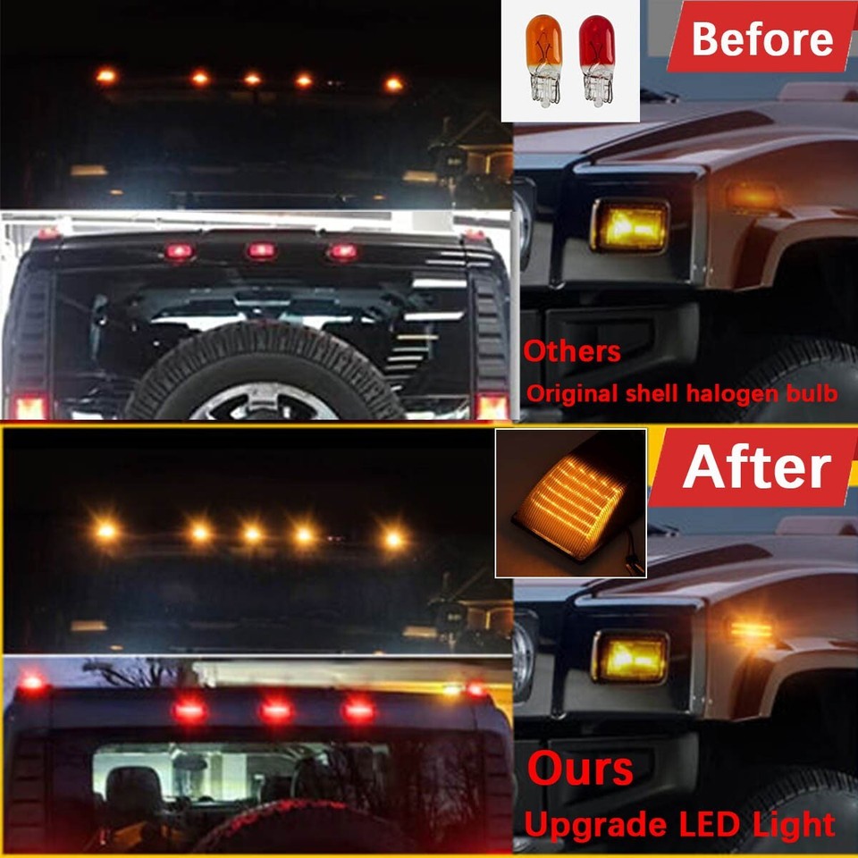 LED Cab Roof Lights Marker Top Lamps For 03-09 Hummer H2 / 07-09 Hummer ...