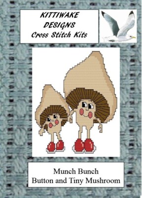 Munch Bunch - Button and Tiny Mushroom Cross Stitch Kit Kittiwake ...