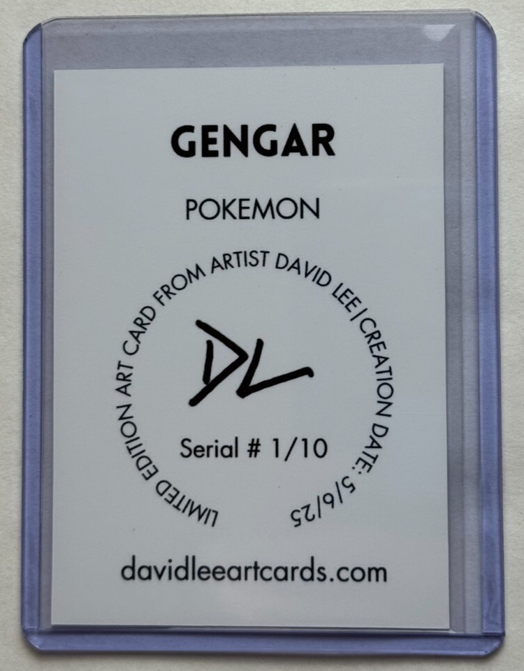 Gengar Limited Edition Artist Signed "Pokemon" Trading Card 1/10 | eBay