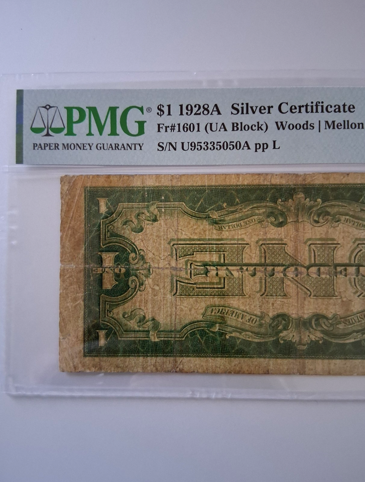 1928A $1 SILVER CERTIFICATE Note PMG 12 rare inverted back error | eBay