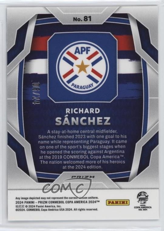 2024 Panini Prizm CONMEBOL Copa America Stars & Stripes 6/24 Richard ...