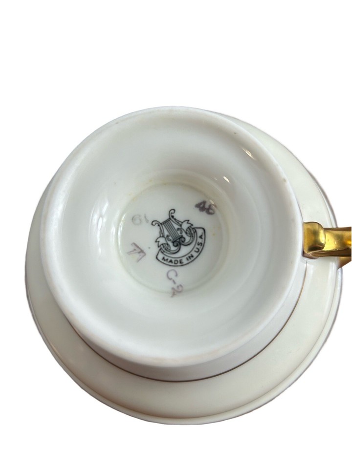 Castleton China LAUREL Ivory China Tea Cup & Saucer Set Of 13 Cups / 17 ...