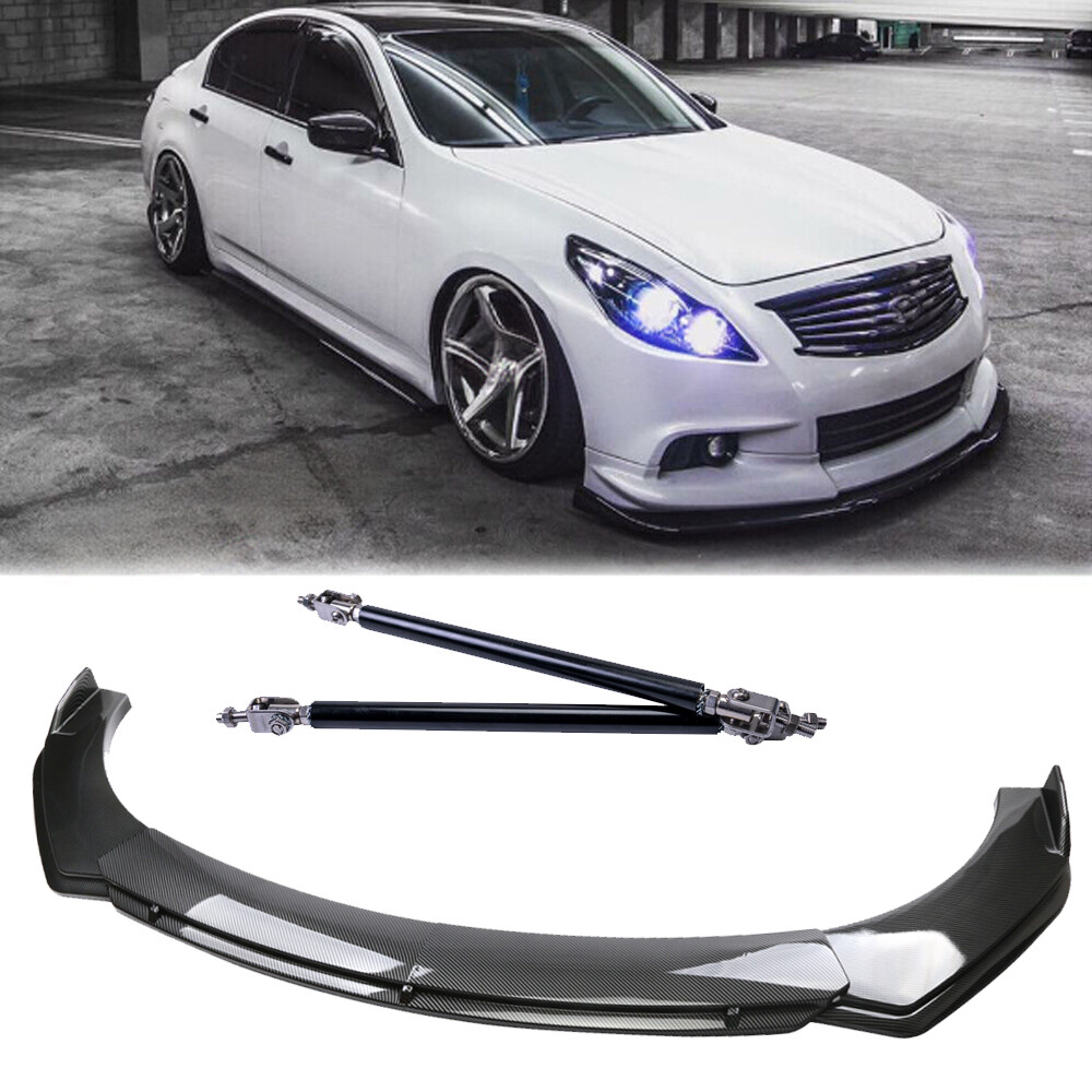 For Infiniti G35 G37 Sedan Sport Carbon Style Front Bumper Lip Spoiler ...