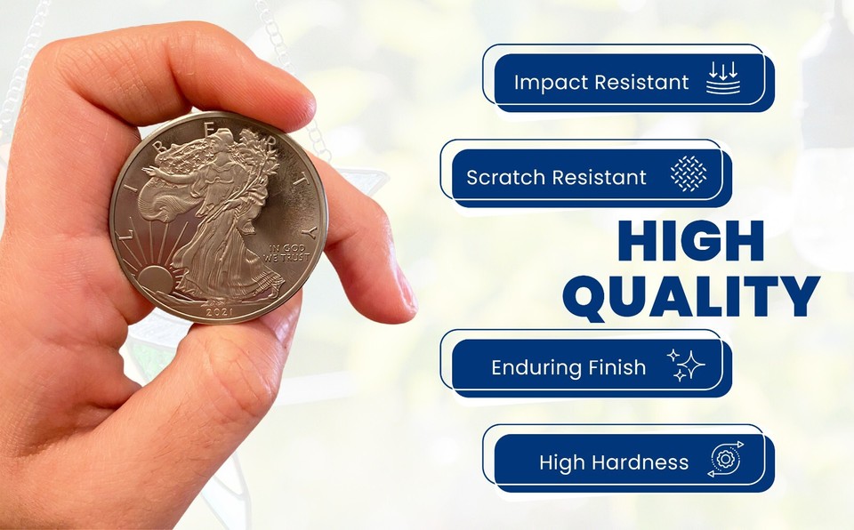 TWO 1 TROY OUNCE/OZ .999 Pure TITANIUM Metal Walking Liberty/Eagle ...