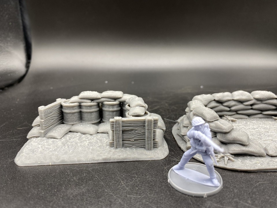 28mm, 1/56, 3D Printed, UnPainted Jungle Barricades, WW2, Bolt Action ...