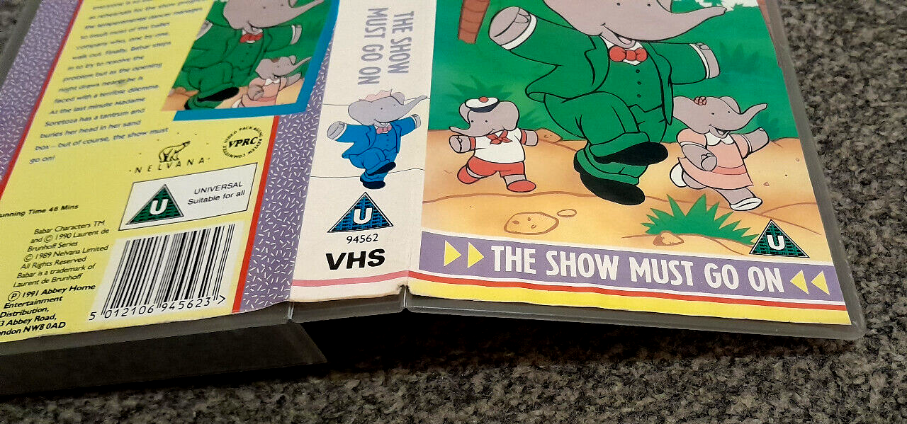 BABAR THE ELEPHANT BABAR THE SHOW MUST GO ON TEMPO PAL VHS VIDEO KIDS ...