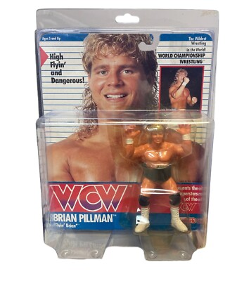 1990 WCW Galoob Flyin Brian Pillman Wrestling Figure MOC Spanish Card ...