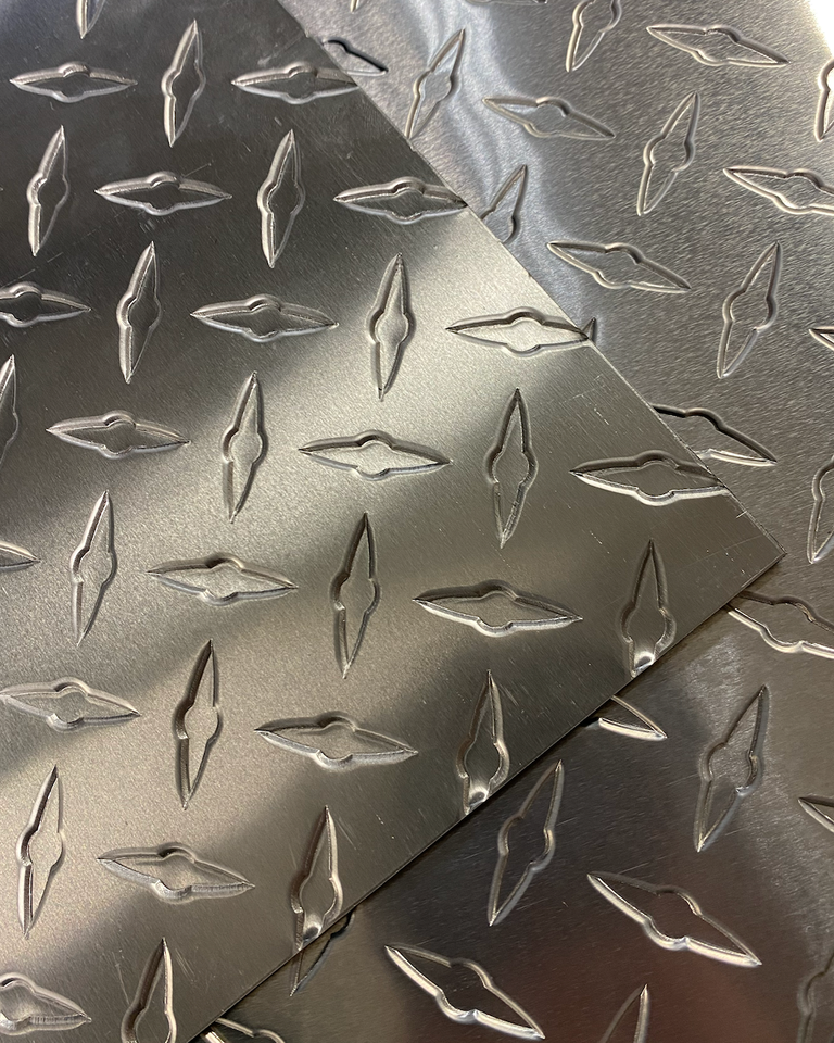 12" x 48" Black Gloss Diamond Plate Aluminum .050" Thick - 16 Gauge ...