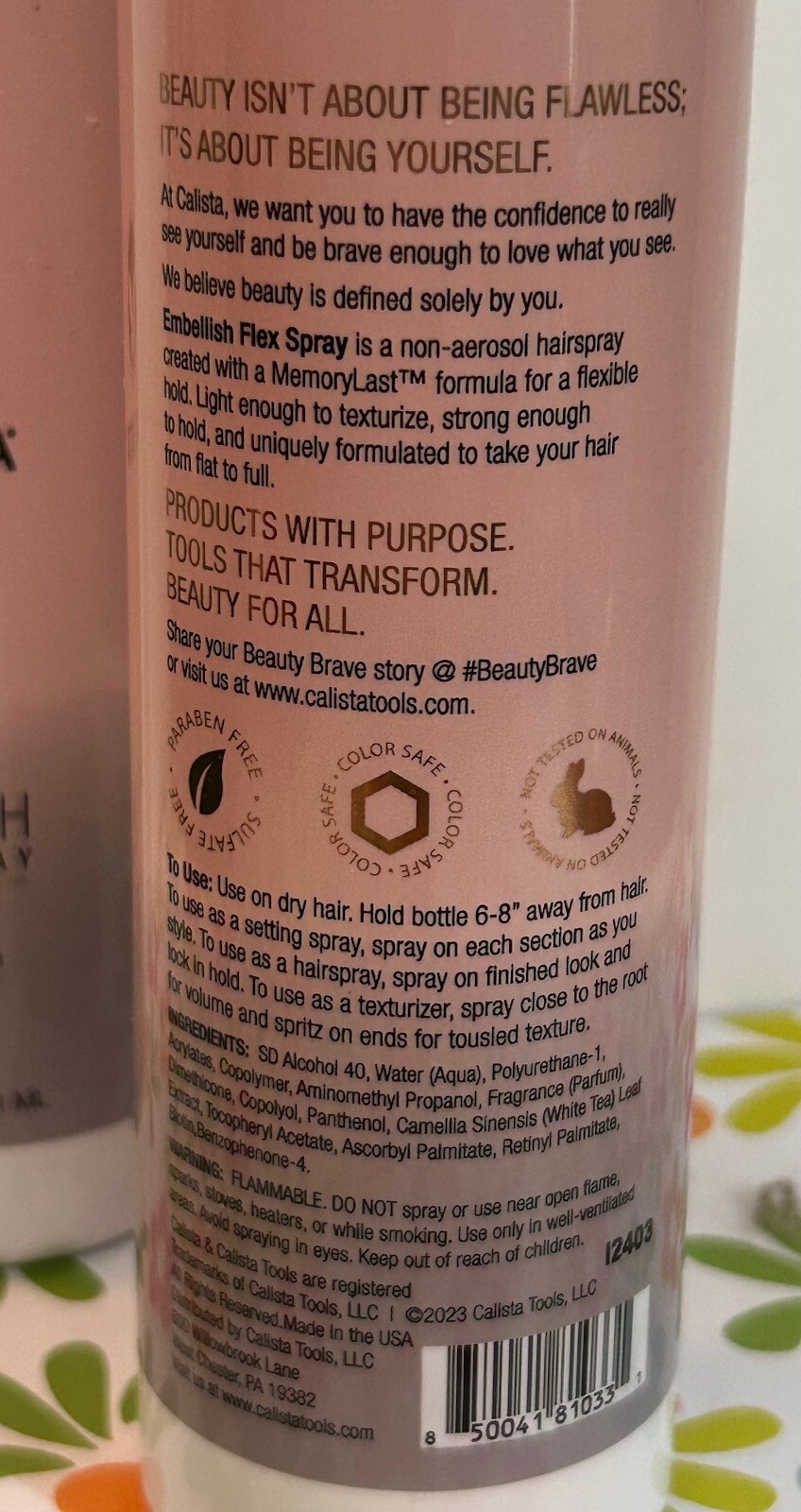 2 CALISTA EMBELLISH FLEX SPRAY 7.5 oz EACH FLEXIBLE HAIRSPRAY | eBay