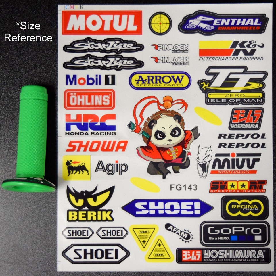 32pc 12"x10" Reflective Sticker Decal Sheet - Motocross Dirt Bike ...