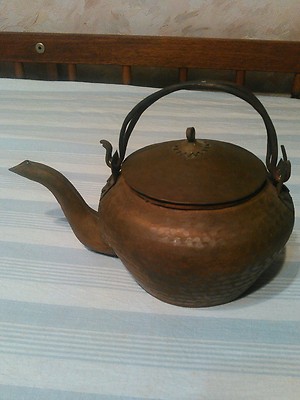 Japanese old copper bottle teapot KYUSU finish hammer pattern,SHIP FREE ...
