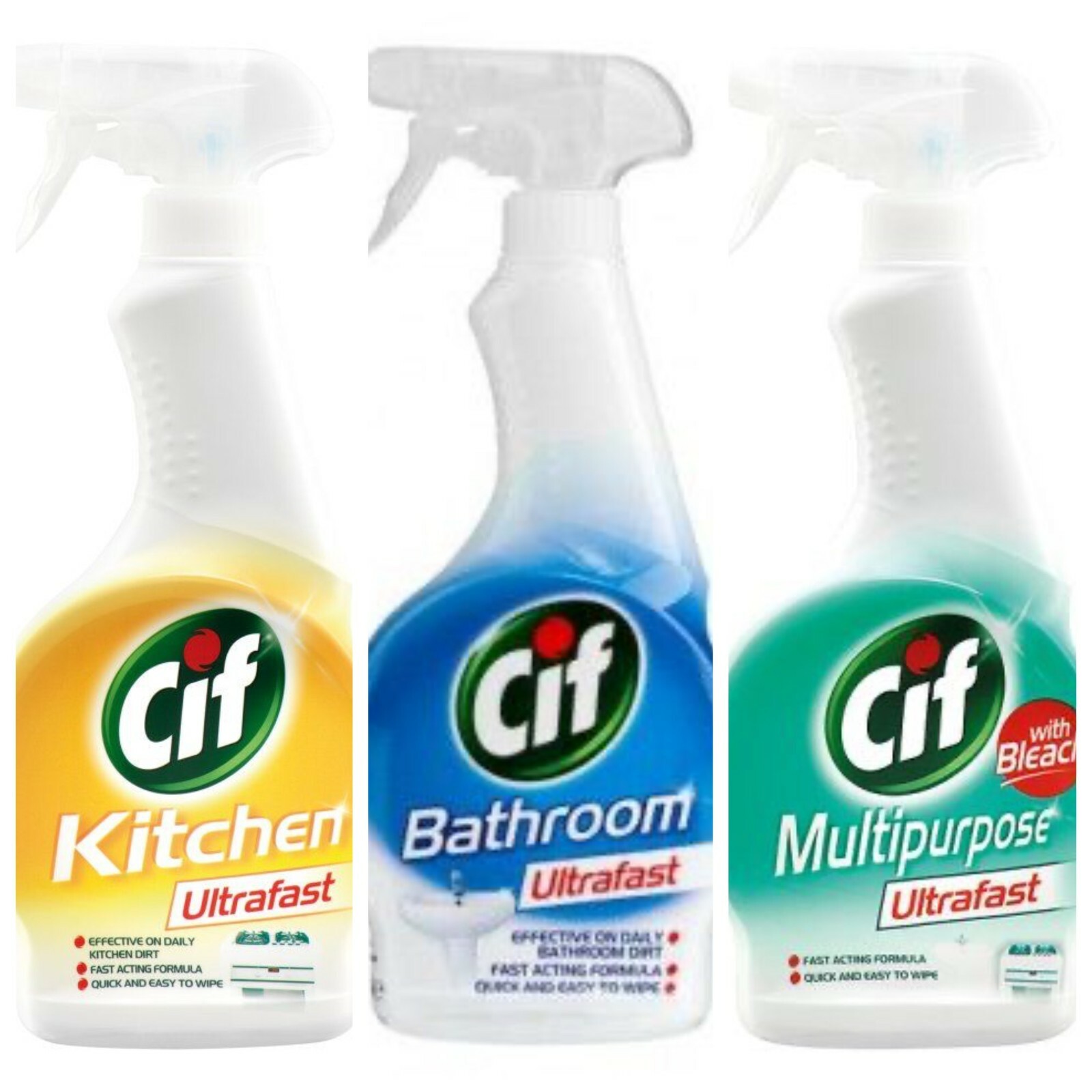 Cif Multipurpose Ultrafast Cleaner Spray Cleaning Kitchen Bathroom ...