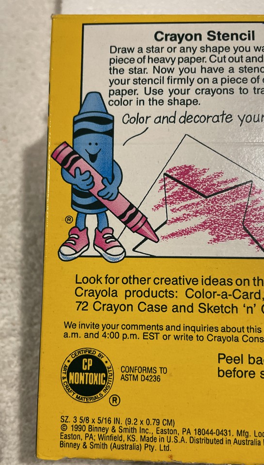Vintage 1990 Crayola Crayons 64 Box With Indian Red & Sharpener NEW As ...