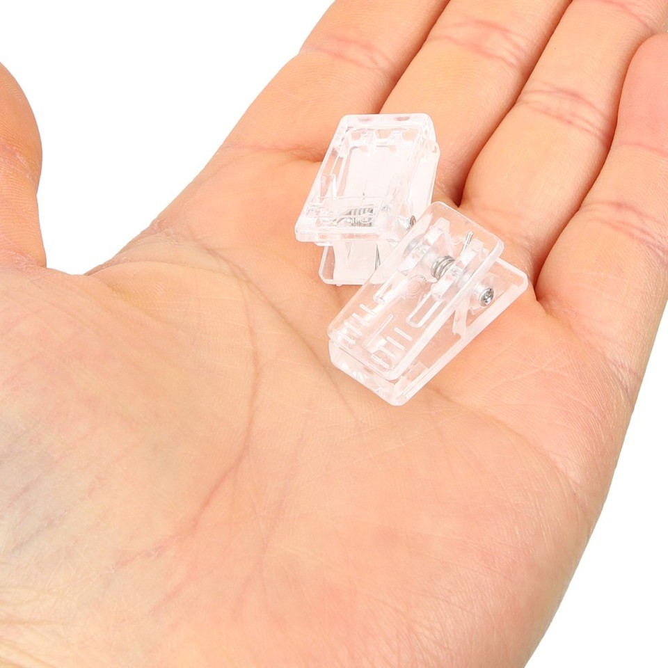 30Pcs Clear Self-Adhesive Clips Sticky Photo Clips Posters Badges id ...