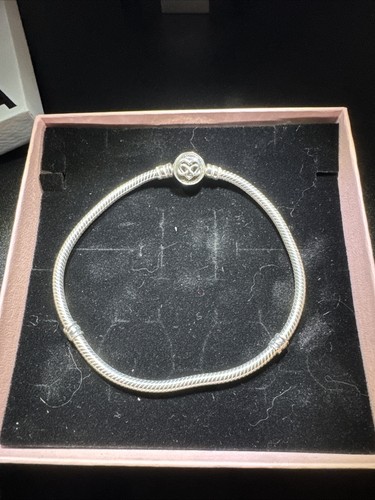 PANDORA Moments 925 Sparkling Infinity Heart Family Charm Bracelet ...