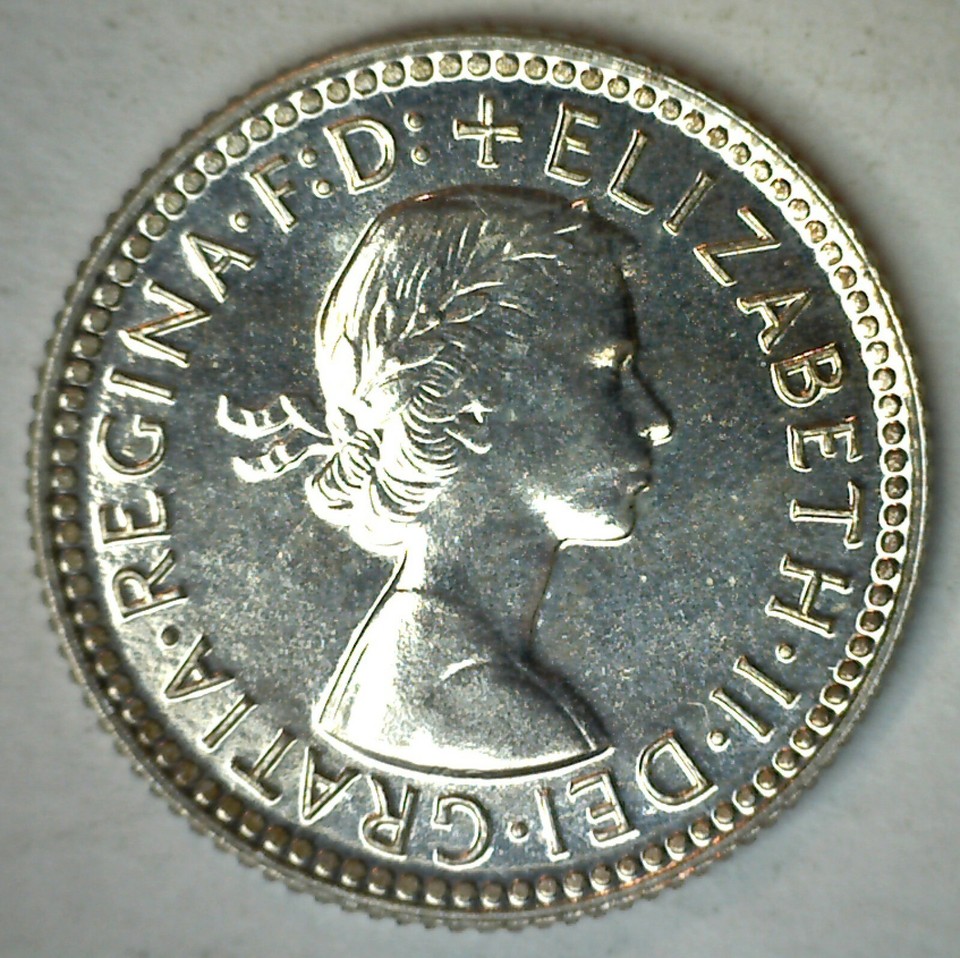 1955 Australia Silver Sixpence PROOF Coin 6 Pence Australian Low ...